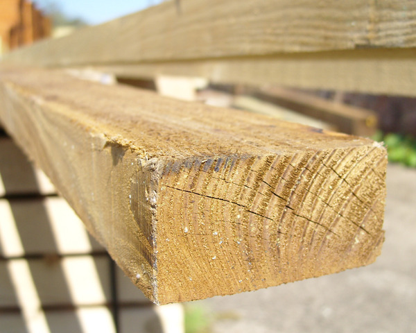 38mm x 75mm 3.6m Timber Rail PT Green
