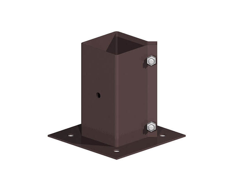 Metal Bolt Down Fence Post Socket 100mm