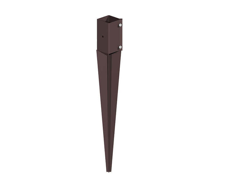 100mm Spike Support Socket for fence posts Brown